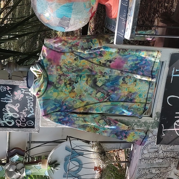 snow Skins | Tops | Snow Skins Multi Colored Greenpurple Turtle Neck ...